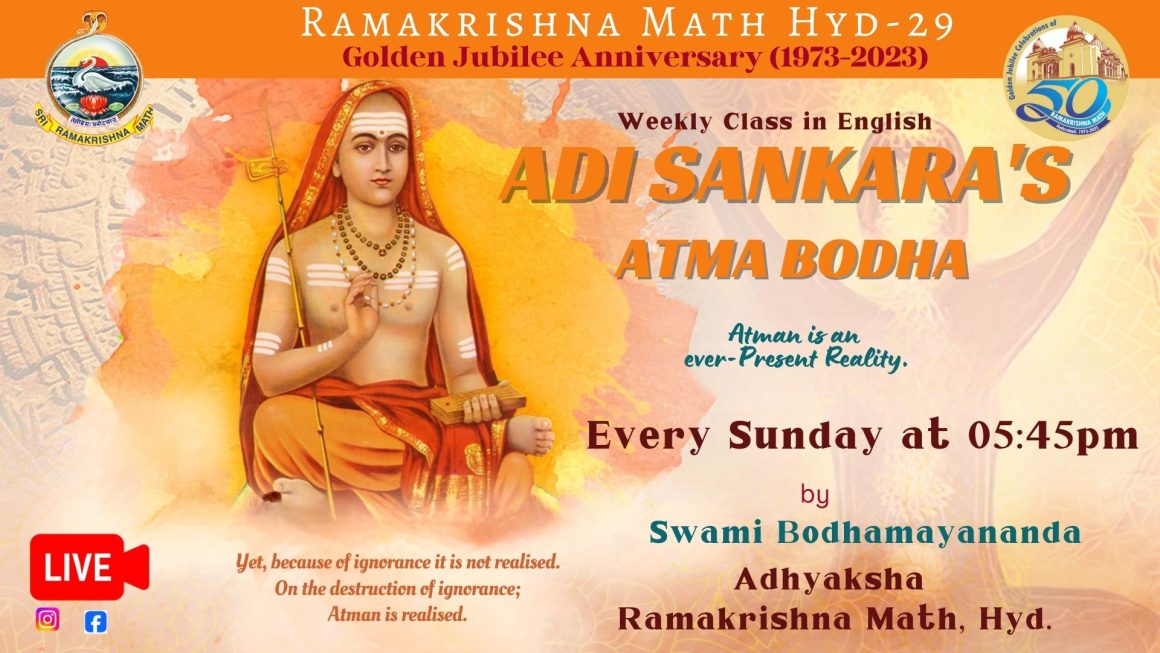Watch Weekly class on Adi Shankara's ATMA BODHA - RK Math